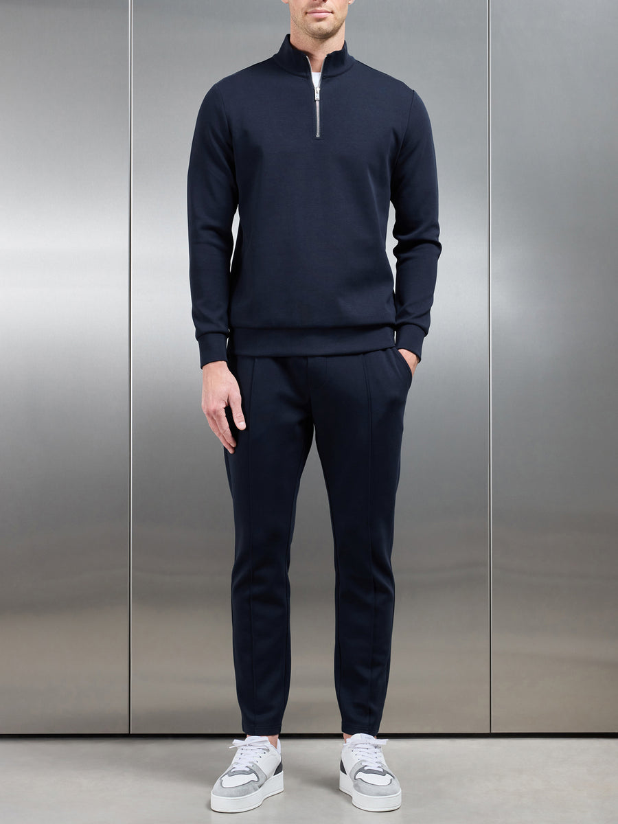 Interlock Jersey Half Zip in Navy | ARNE UK