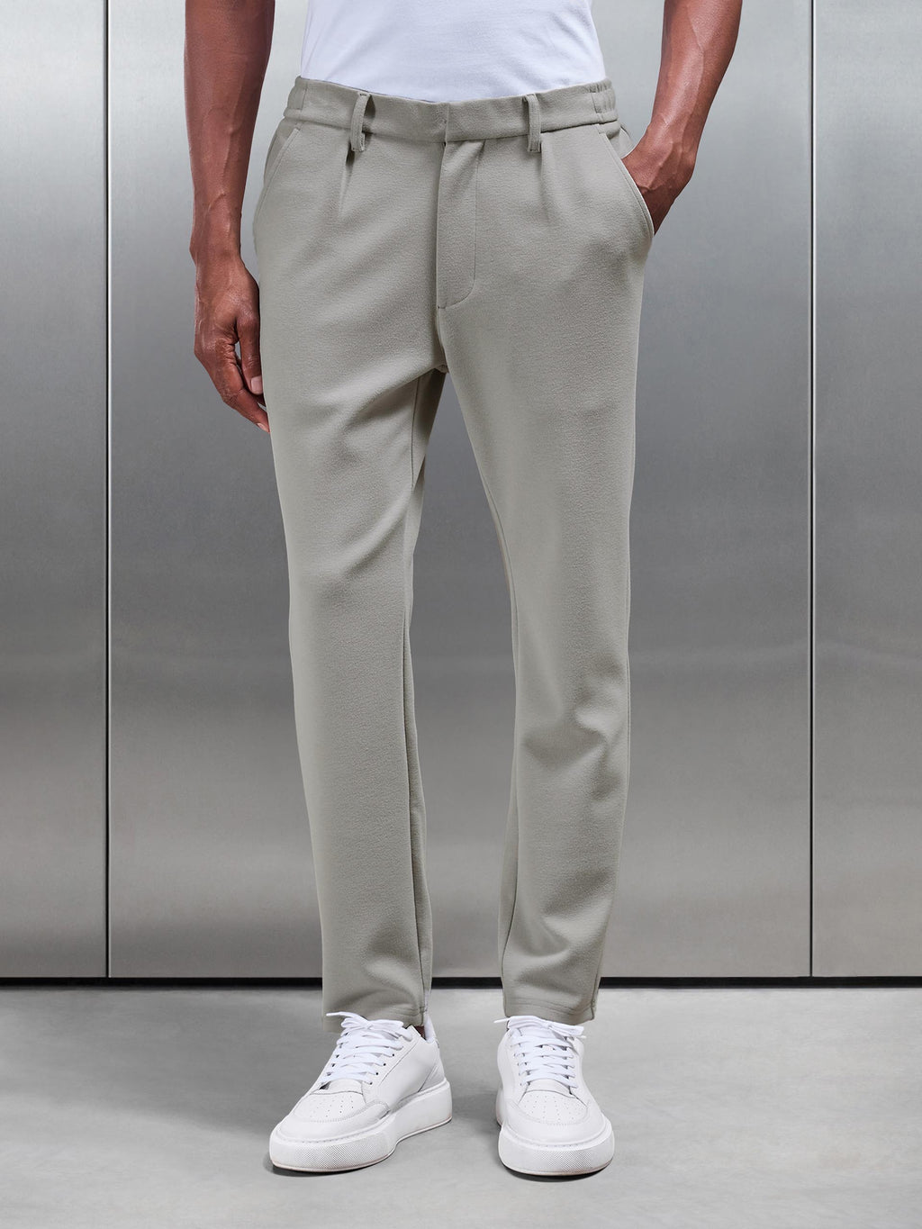 Knitted Tailored Jogger in Stone | ARNE UK