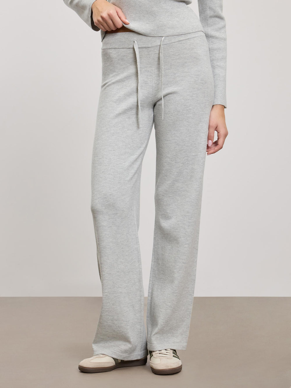 Womens Light Knit Straight Leg Jogger in Marl Grey | ARNE UK