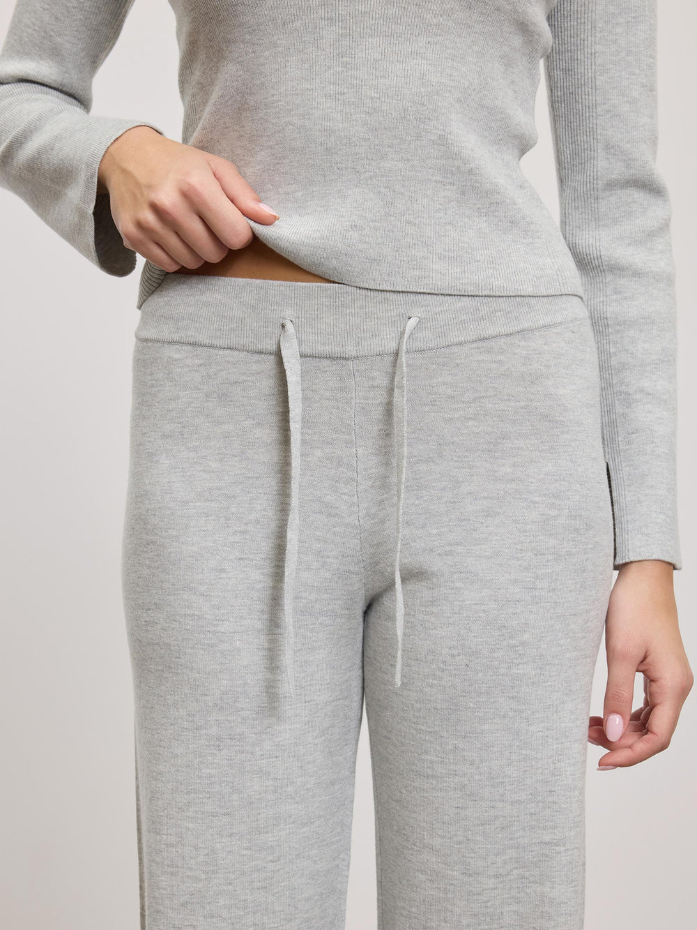 Womens Light Knit Straight Leg Jogger in Marl Grey | ARNE UK