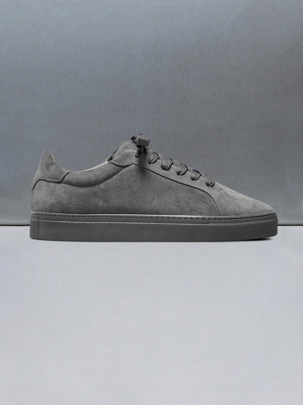 Low Essential Suede Trainer in Triple Charcoal | ARNE UK