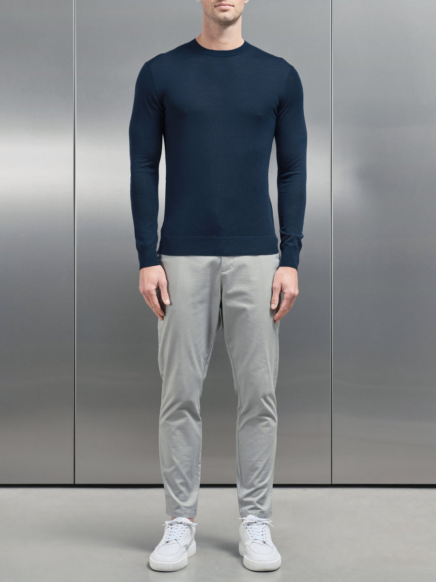 Merino Wool Sweatshirt in Navy | ARNE UK