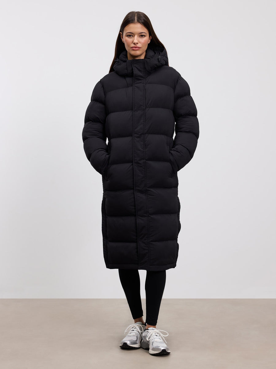 Womens Mid Length Puffer Jacket in Black | ARNE UK