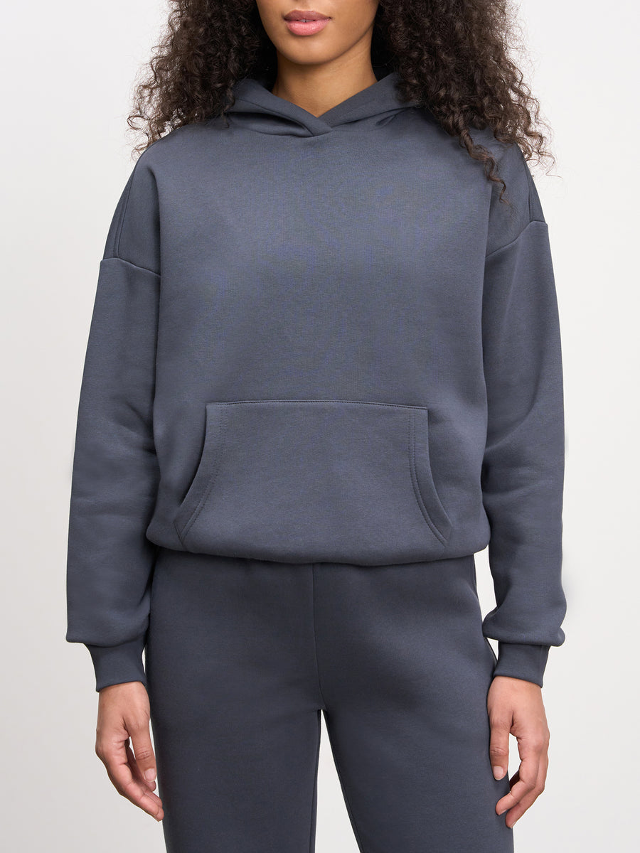 Womens Neoprene Hoodie in Slate Blue | ARNE UK
