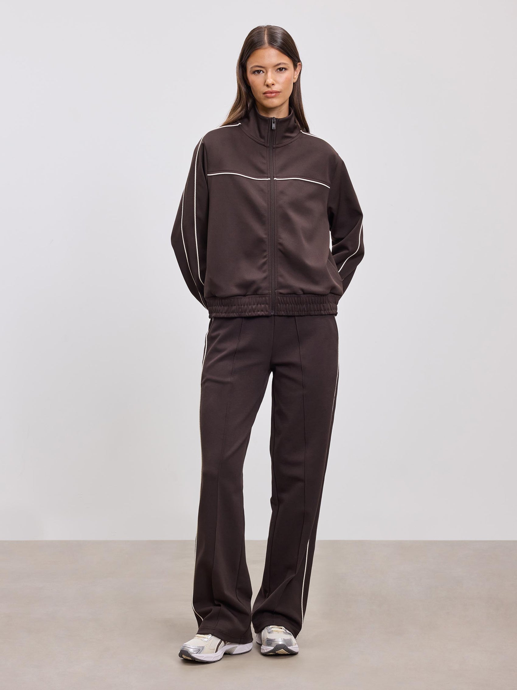 Womens Piping Track Pant in Brown | ARNE UK