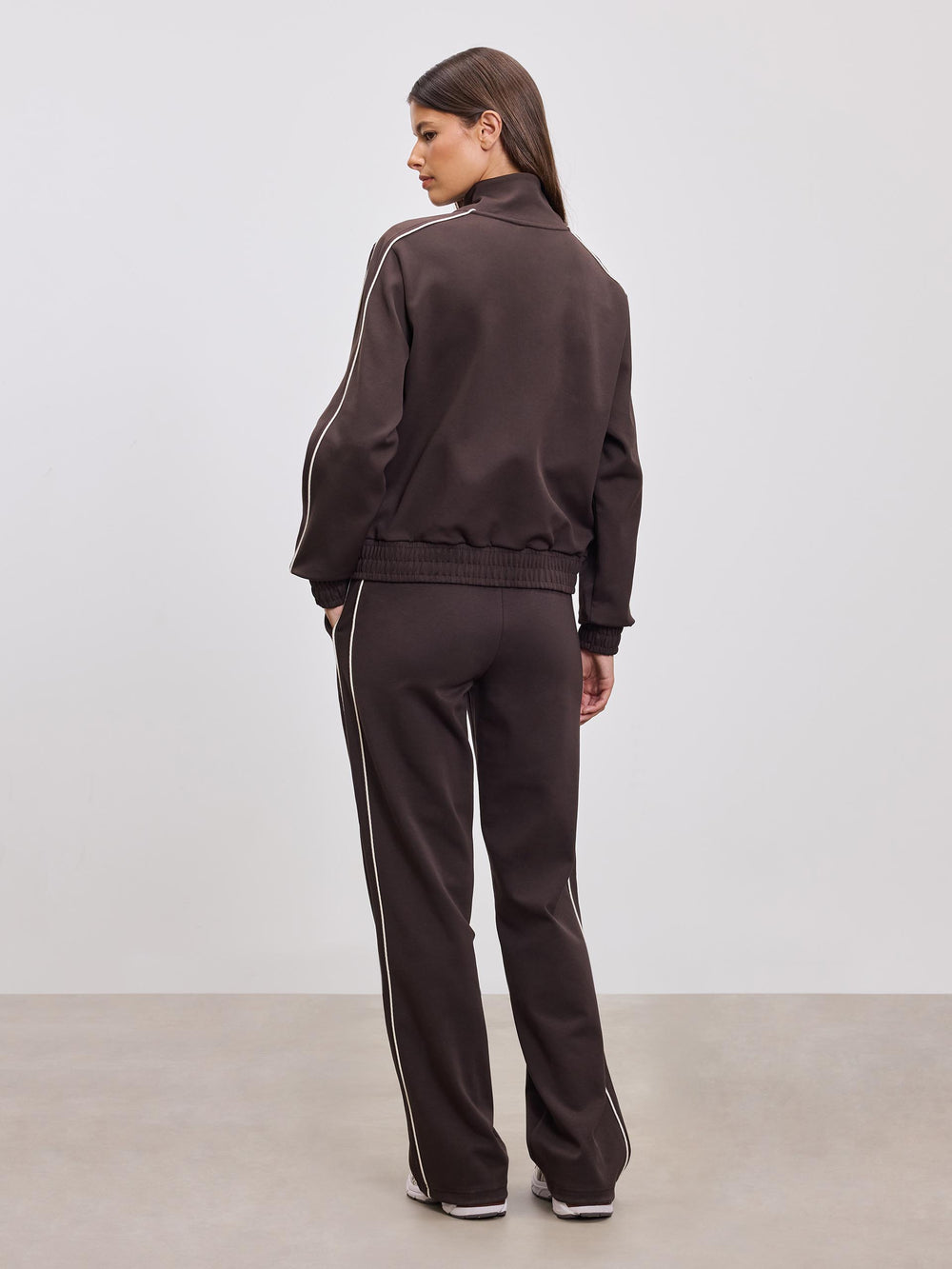 Womens Piping Track Jacket in Brown | ARNE UK