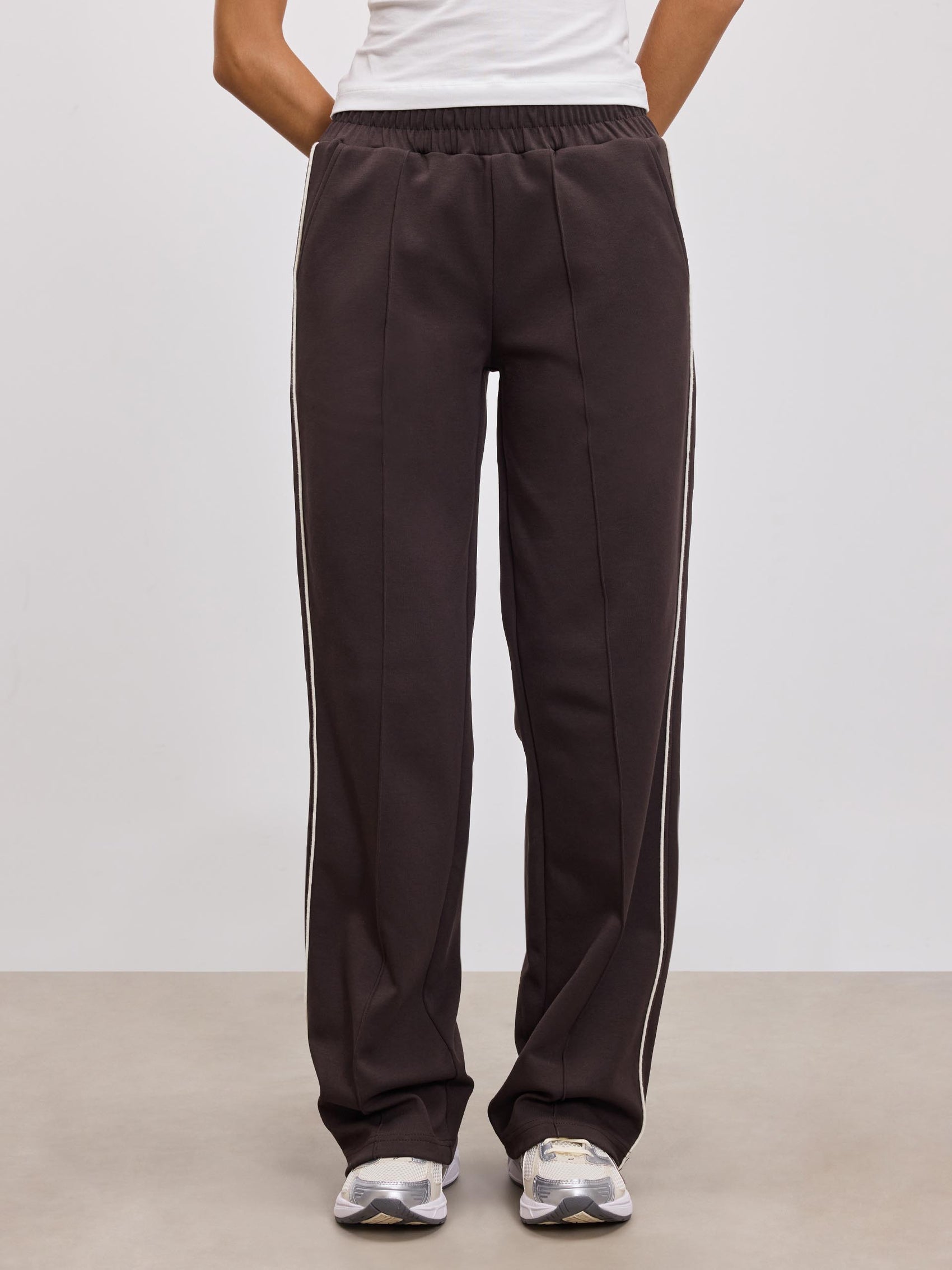 Womens Piping Track Pant in Brown | ARNE UK