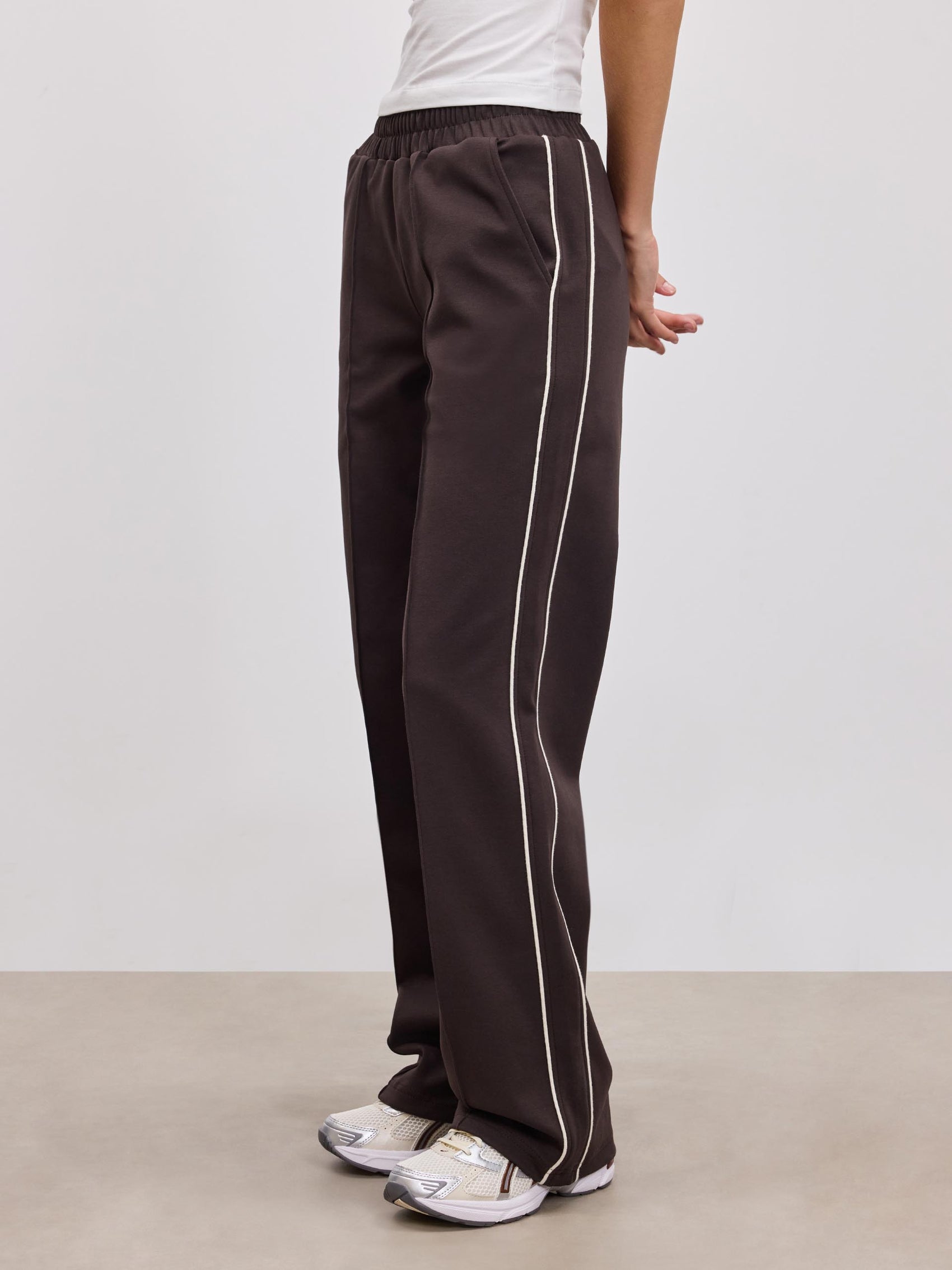 Womens Piping Track Pant in Brown | ARNE UK