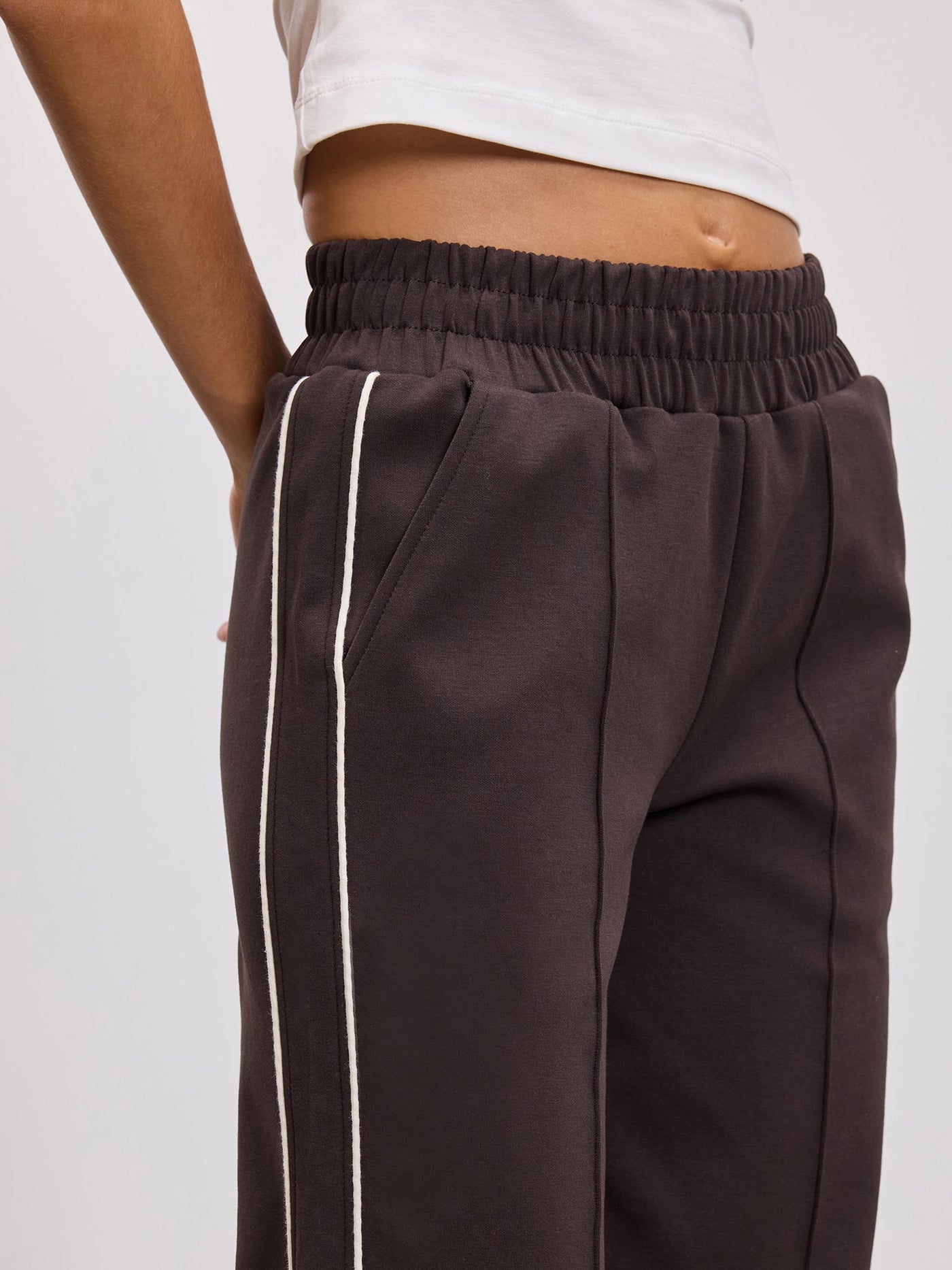 Womens Piping Track Pant in Brown | ARNE UK