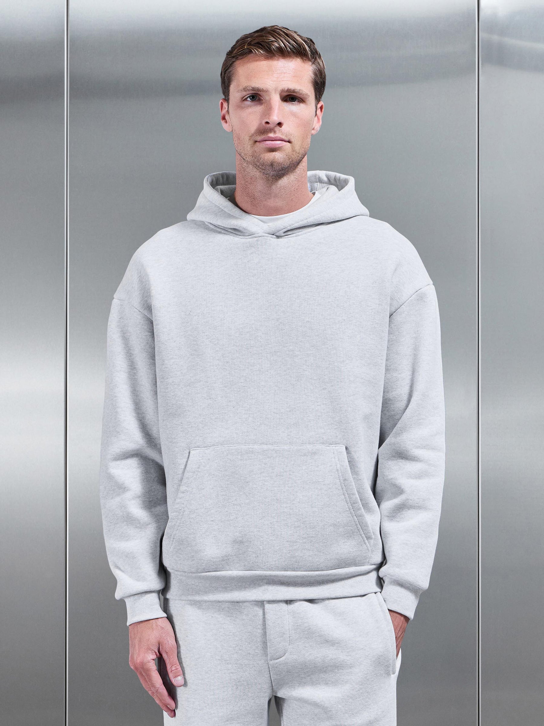 Relaxed Fit Hoodie in Marl Grey | ARNE UK