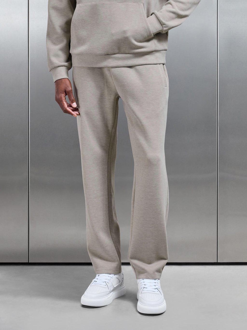 Relaxed Fit Knitted Jogger in Stone | ARNE UK
