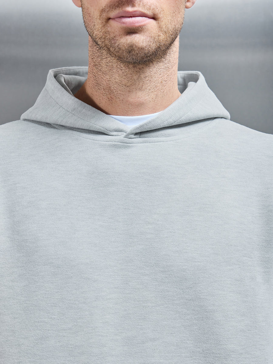 Relaxed Fit Knitted Hoodie in Marl Grey | ARNE UK