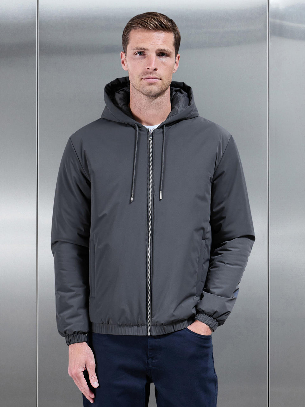 Shell Padded Windbreaker in Grey | ARNE UK