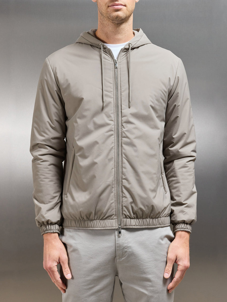 Shell Padded Windbreaker in Taupe | ARNE UK