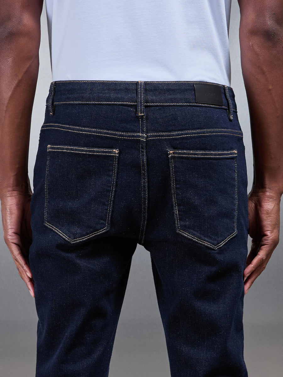 Slim Fit Denim Jeans in Solid Dark Blue | ARNE UK