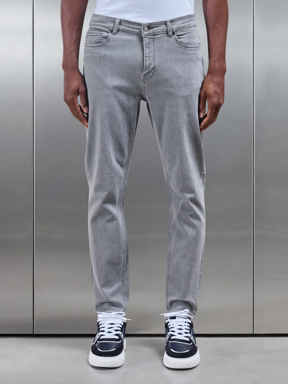 Slim Denim Jeans in Solid Grey | ARNE US