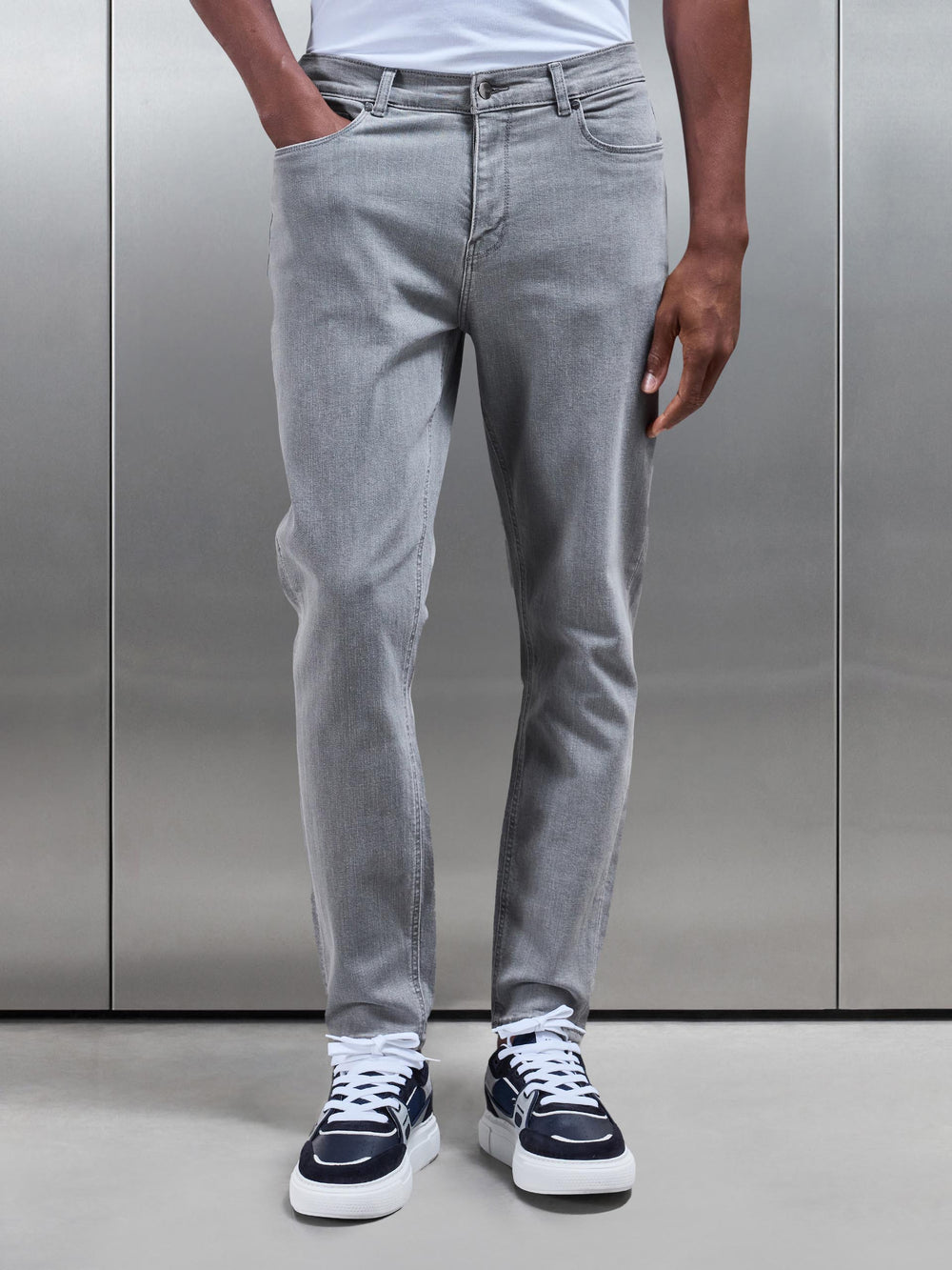 Slim Denim Jeans in Solid Grey | ARNE US