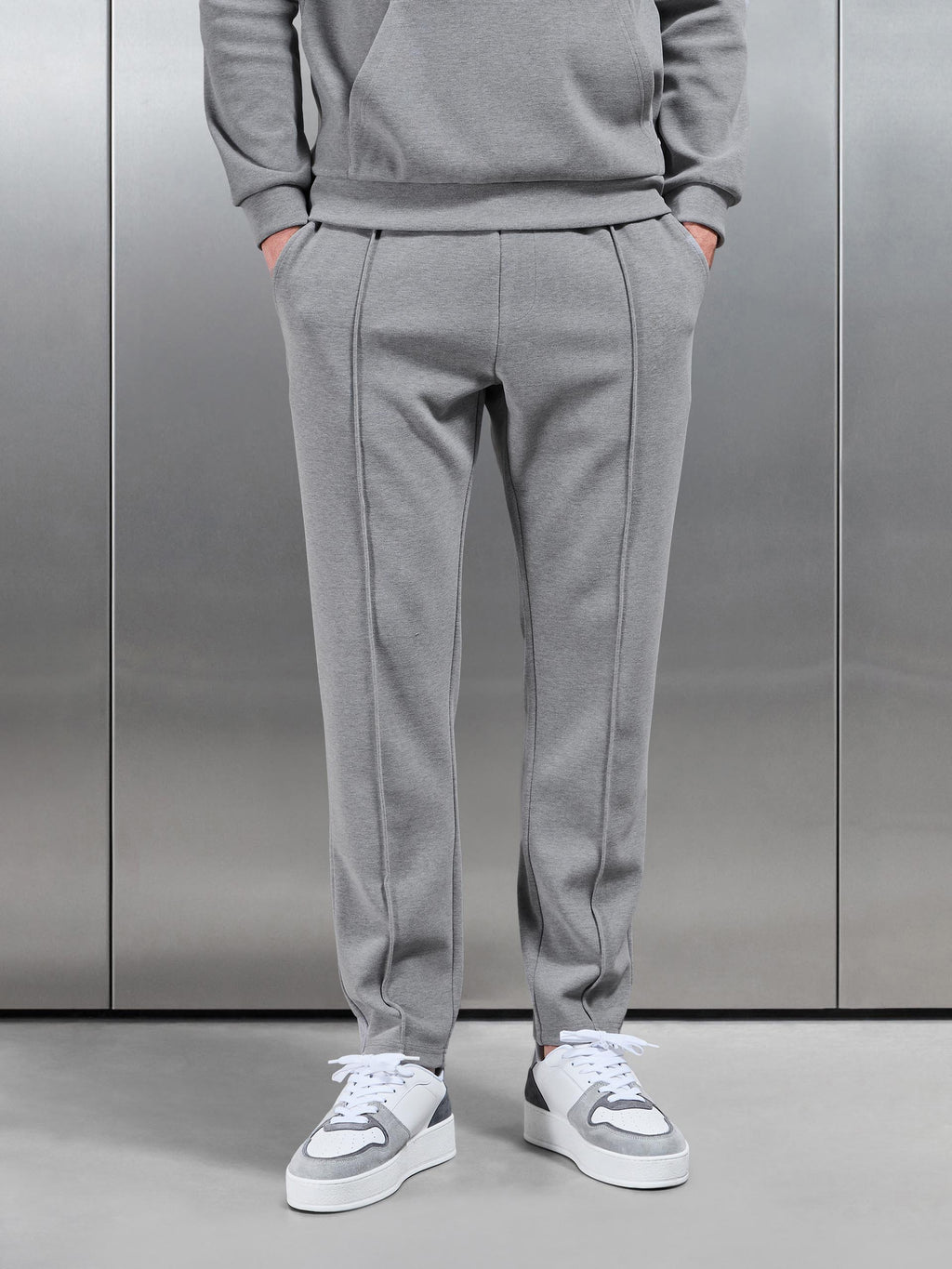 Slim Fit Knitted Jogger in Marl Grey | ARNE UK