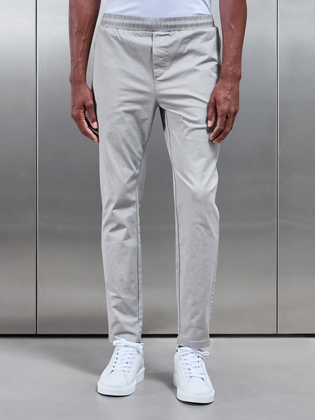 Tailored Drawstring Chino Trouser in Stone | ARNE UK