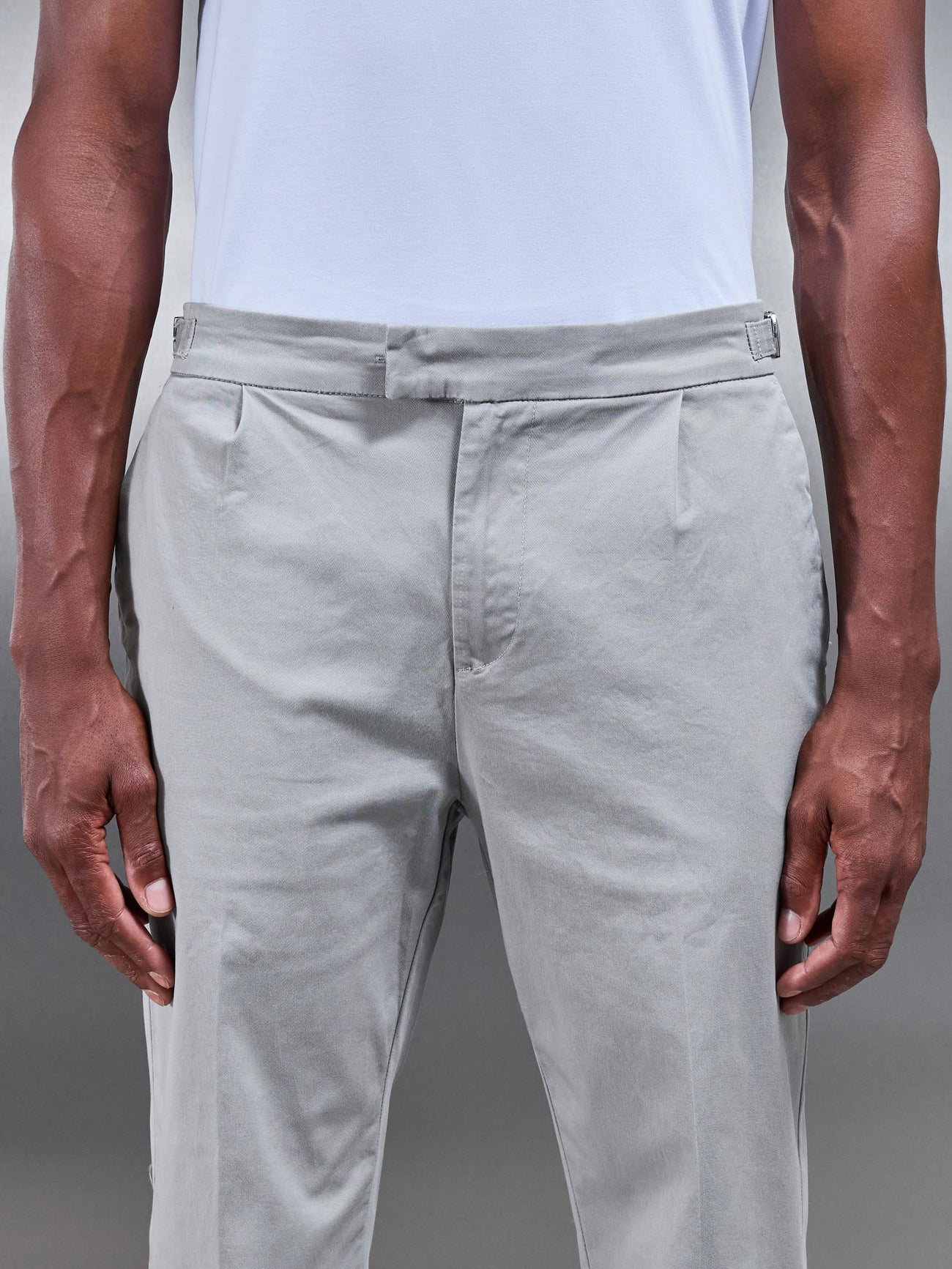 Tailored Side Adjuster Chino Trouser in Stone | ARNE UK