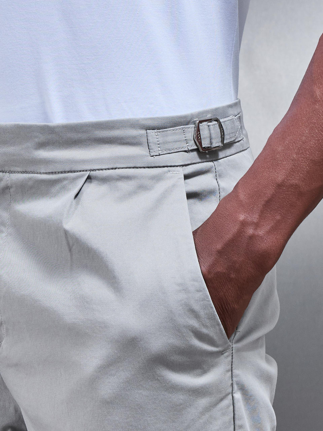 Tailored Side Adjuster Chino Trouser in Stone | ARNE UK