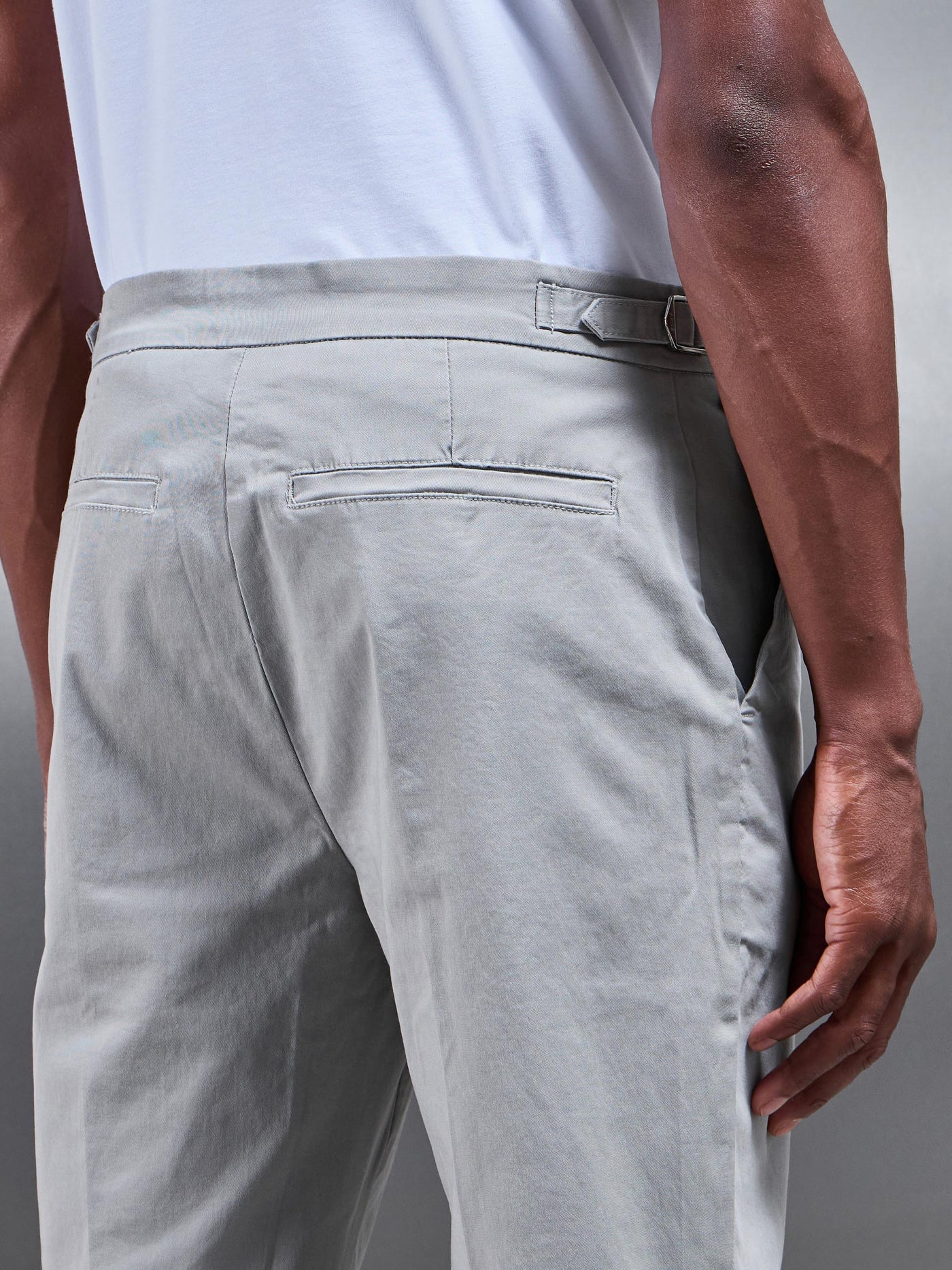 Tailored Side Adjuster Chino Trouser in Stone | ARNE UK
