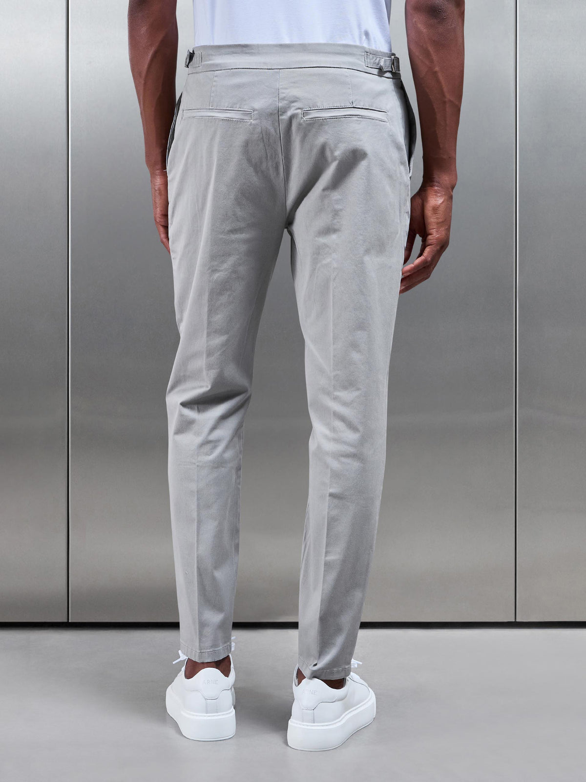Tailored Side Adjuster Chino Trouser in Stone | ARNE UK