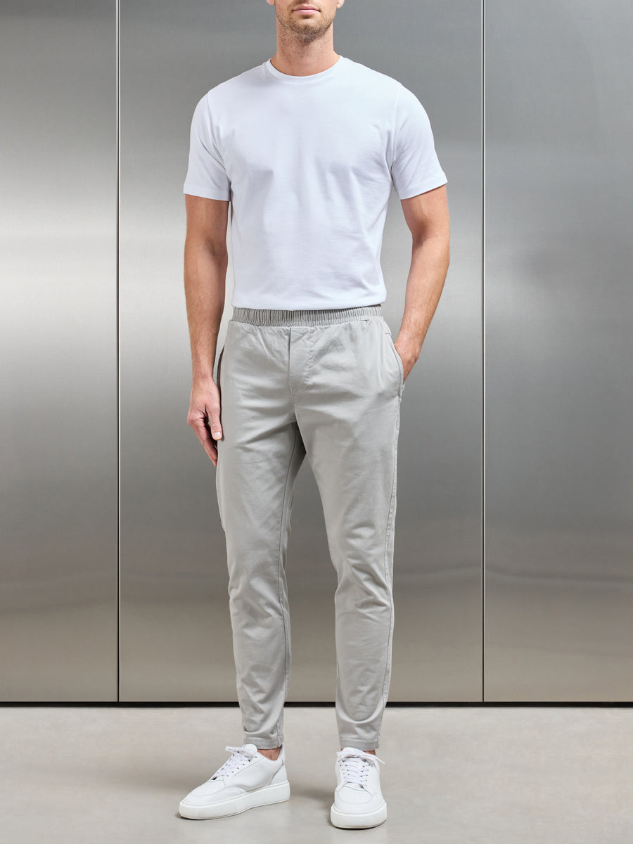 Tailored Drawstring Chino Trouser in Stone | ARNE UK