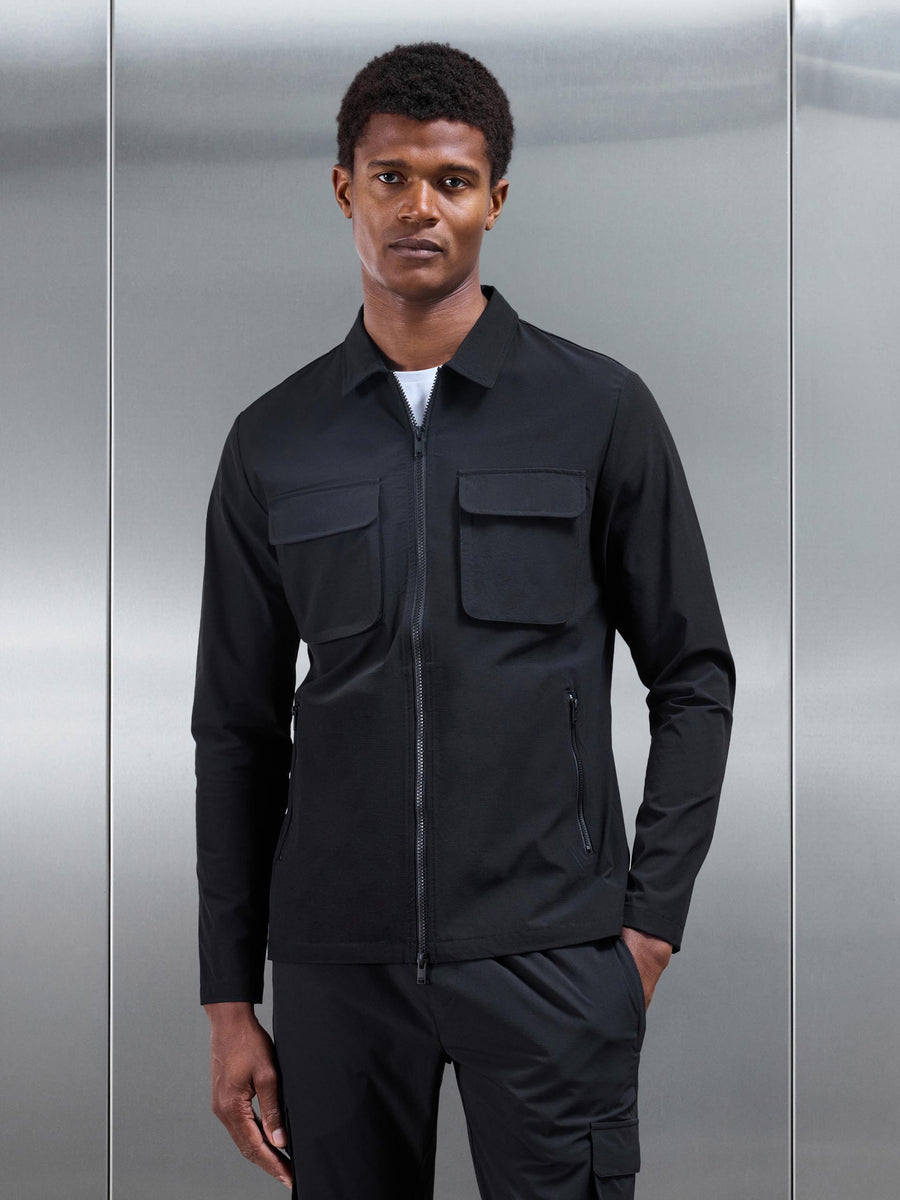 Utility Cargo Overshirt in Black | ARNE US