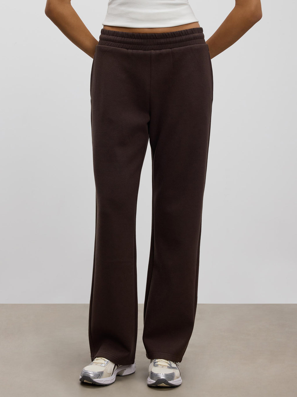 Womens Knitted Straight Leg Jogger in Brown | ARNE UK