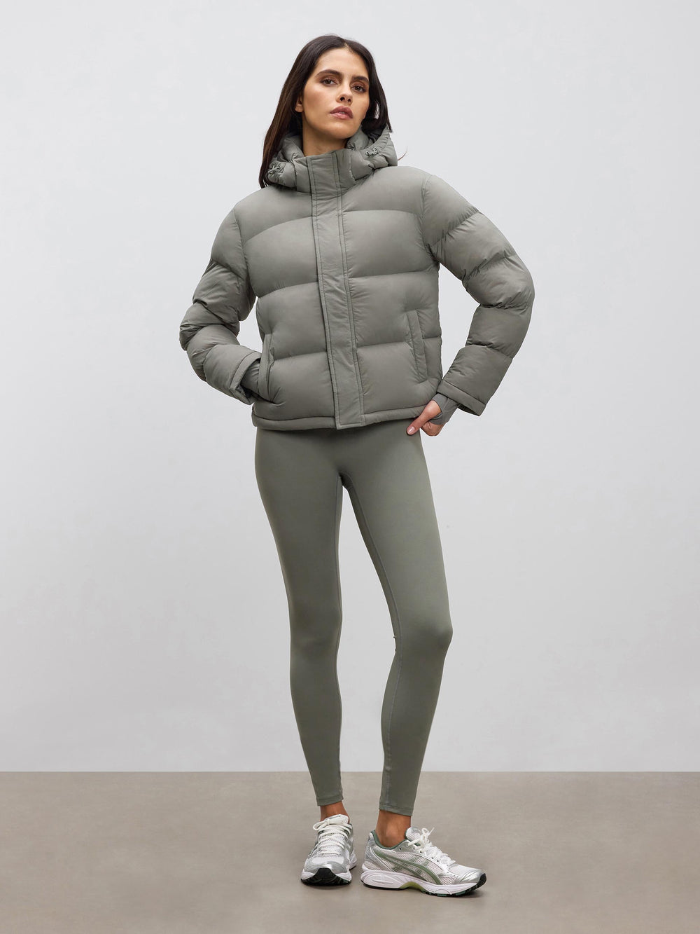 Womens Puffer Jacket in Sage | ARNE UK