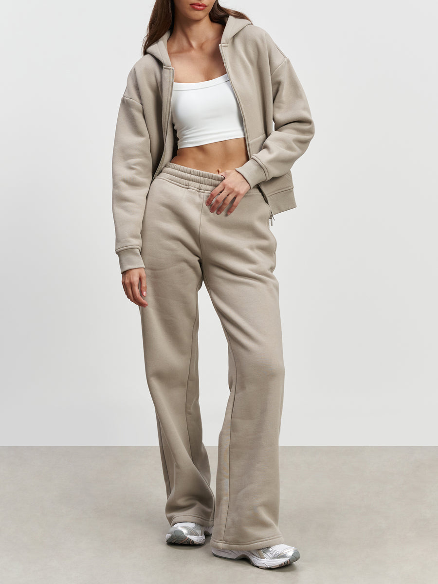 Womens Relaxed Straight Leg Jogger in Stone | ARNE UK