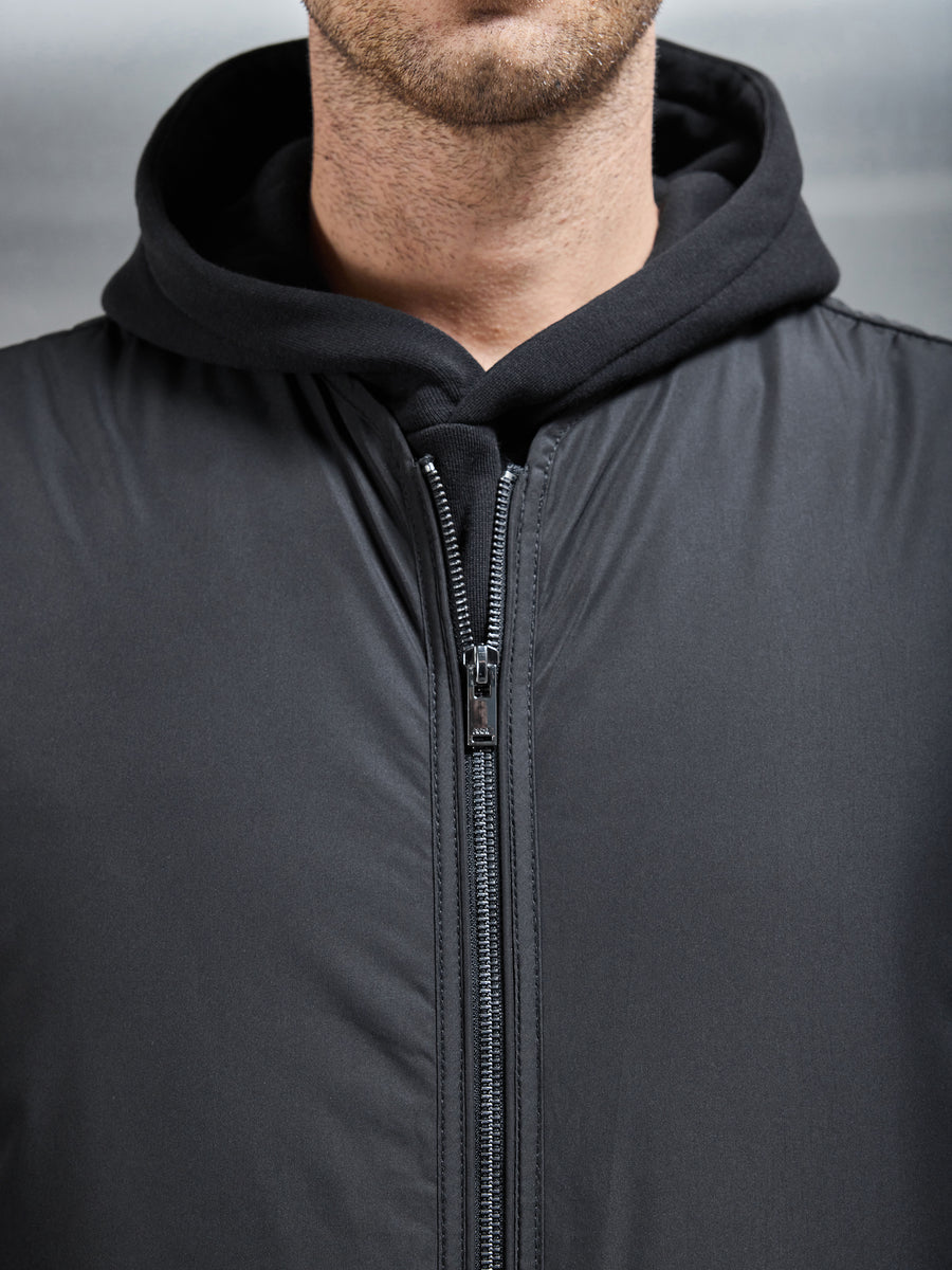 Zip Through Padded Vest in Black | ARNE UK